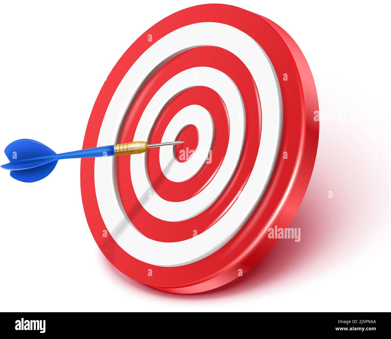 3d realistic icon. Isolated on white background red darts target and ...