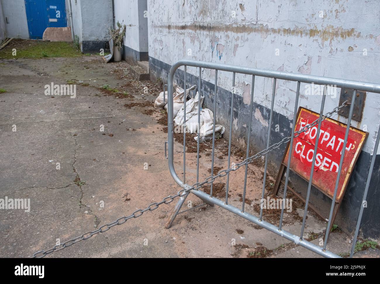 A depressed side street in Dumfries town centre, Scotland showing the ...