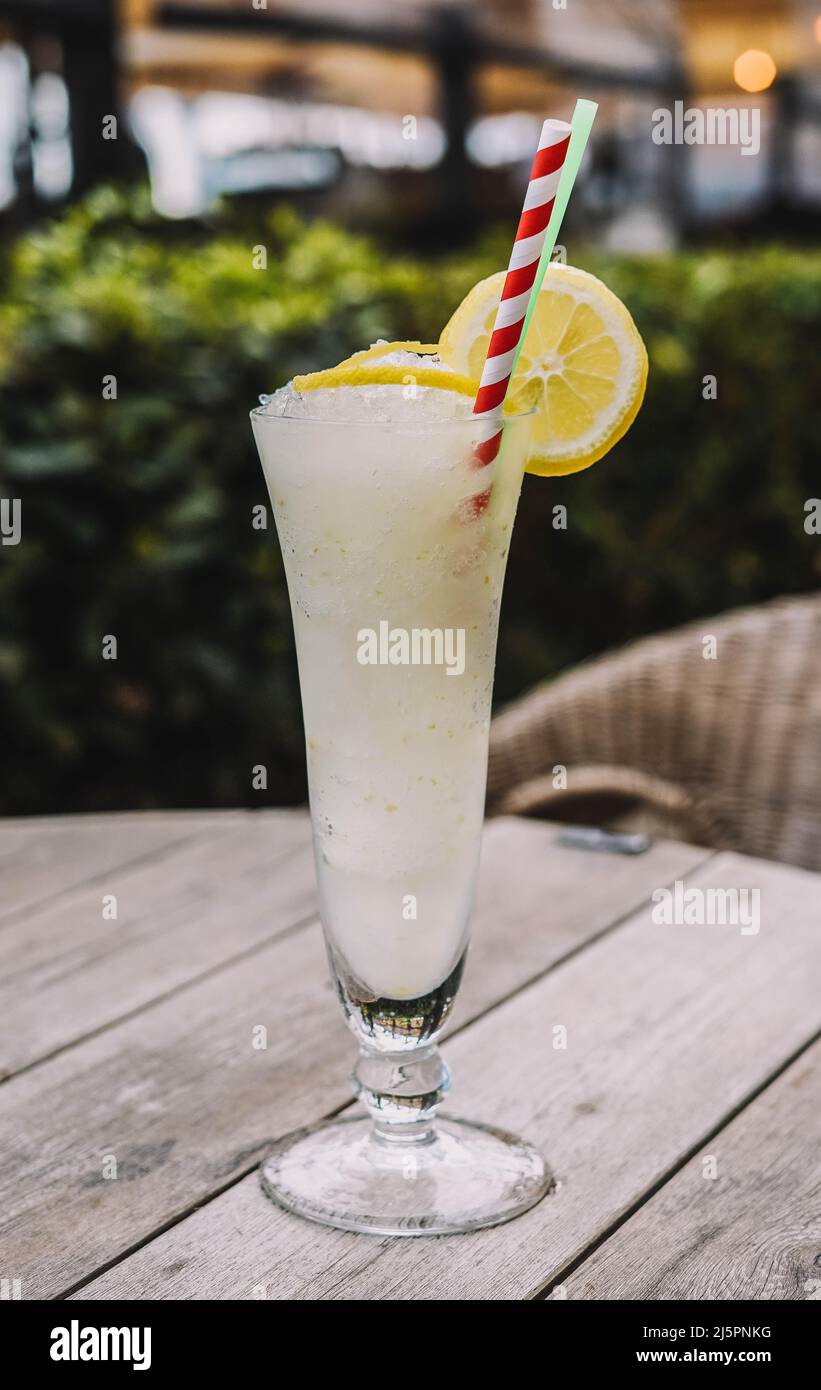 tropical cocktail of alcohol and natural juices Stock Photo - Alamy