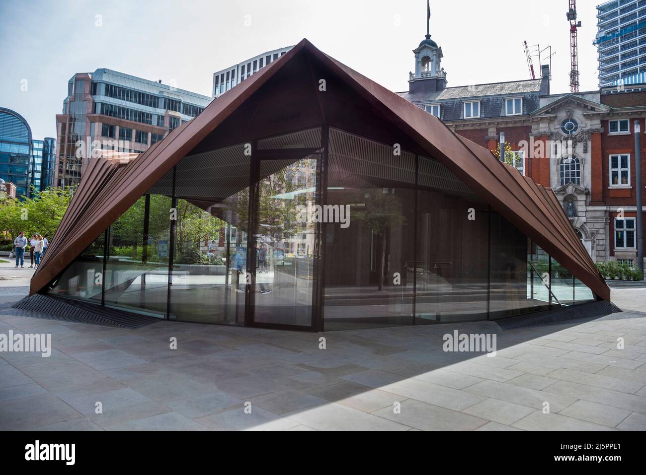 Modern Architecture: Stepped, triangular, corten steel roof on a ...