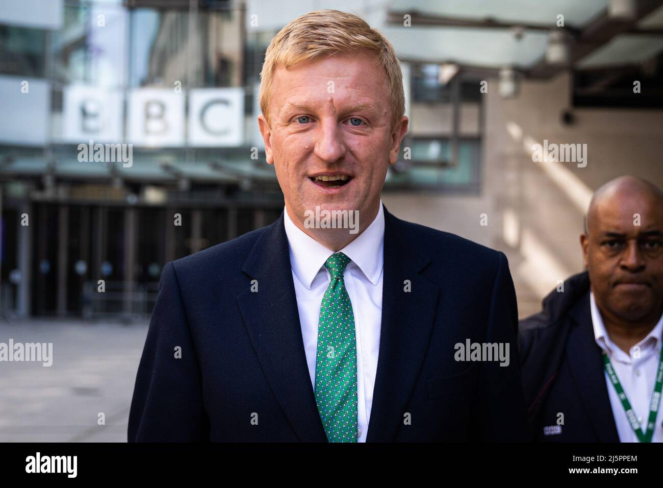 London, UK. 24th Apr, 2022. Oliver Dowden seen leaving after being ...