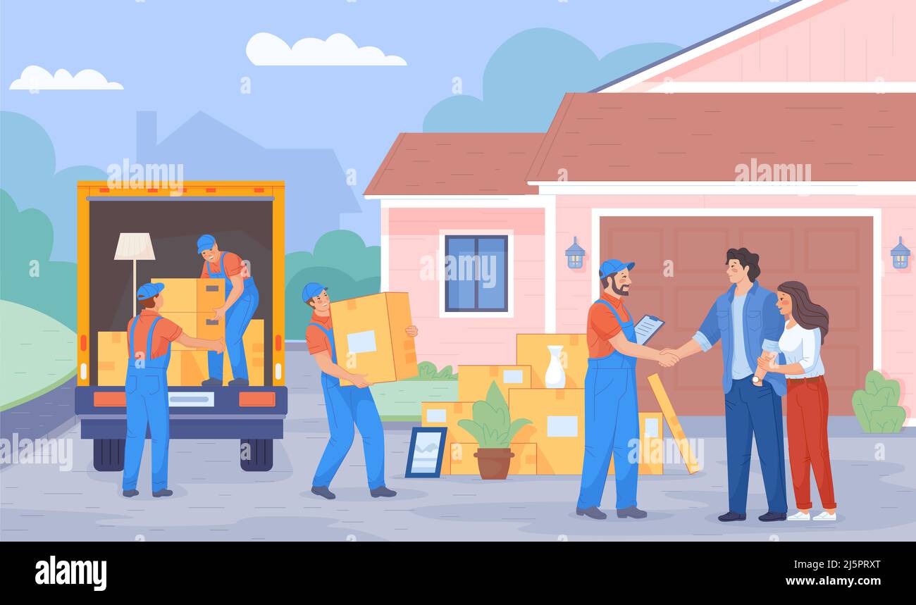 Unloading supplies Stock Vector Images - Alamy