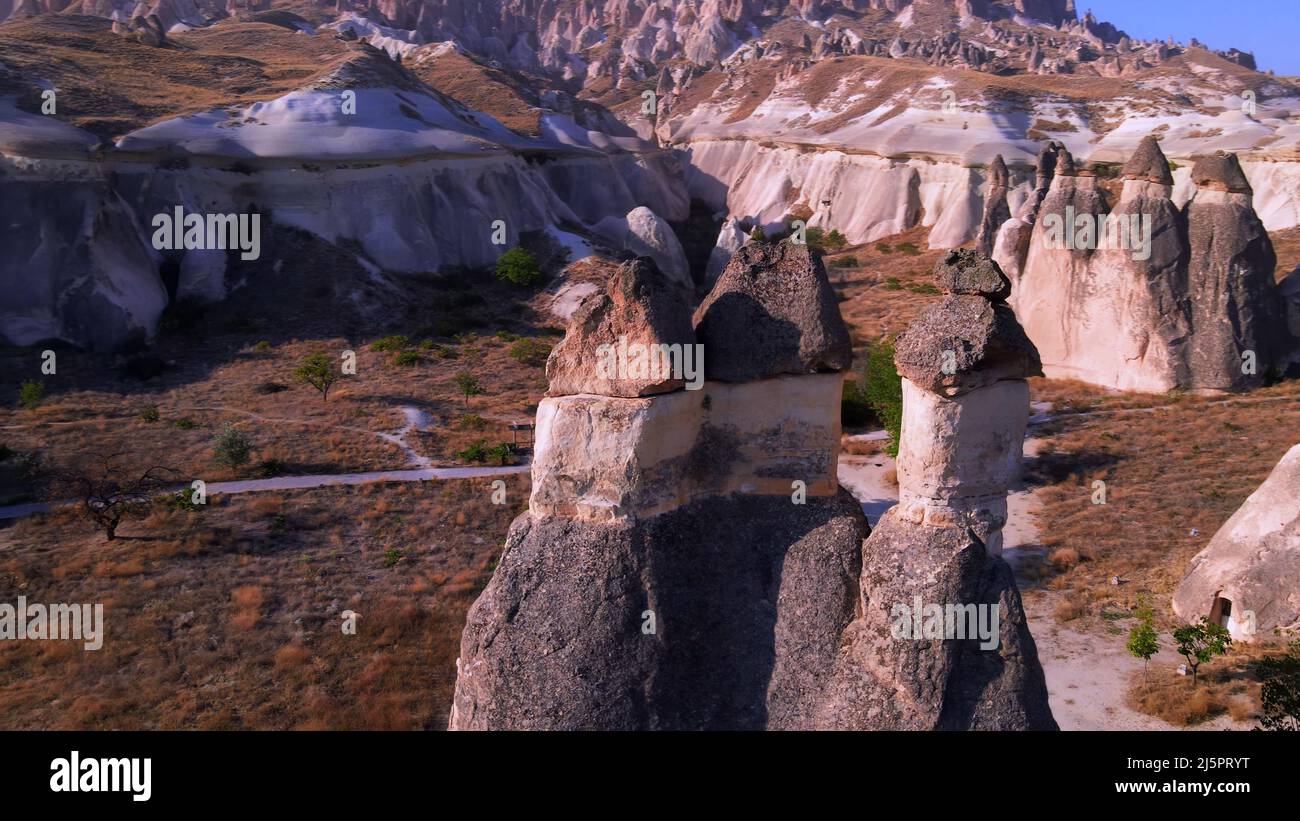 Fairy chimney rock formations in Cappadocia, Turkey Stock Photo - Alamy