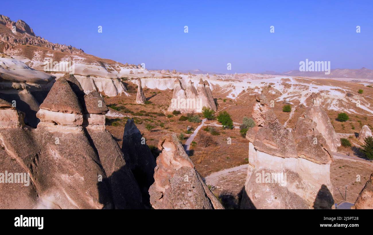 Fairy chimney rock formations in Cappadocia, Turkey Stock Photo - Alamy