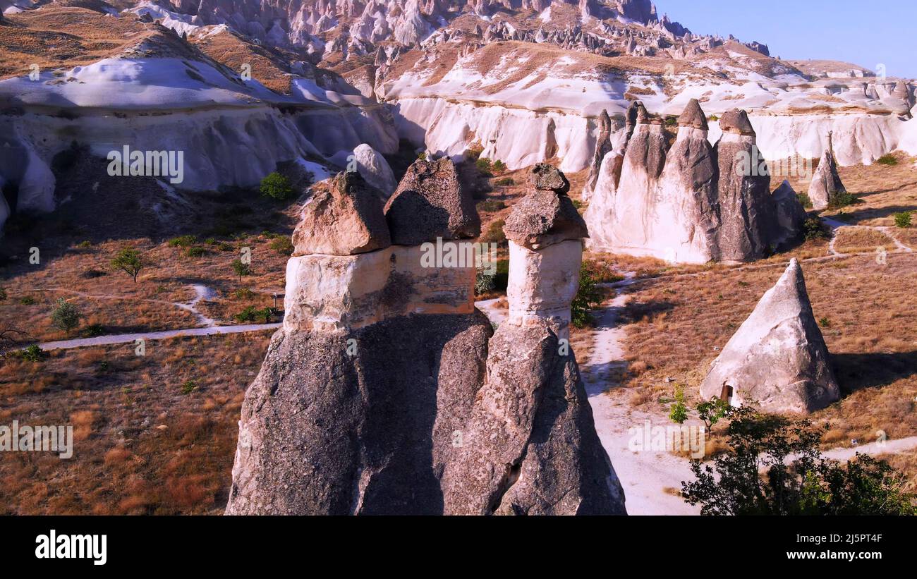 Fairy chimney rock formations in Cappadocia, Turkey Stock Photo - Alamy