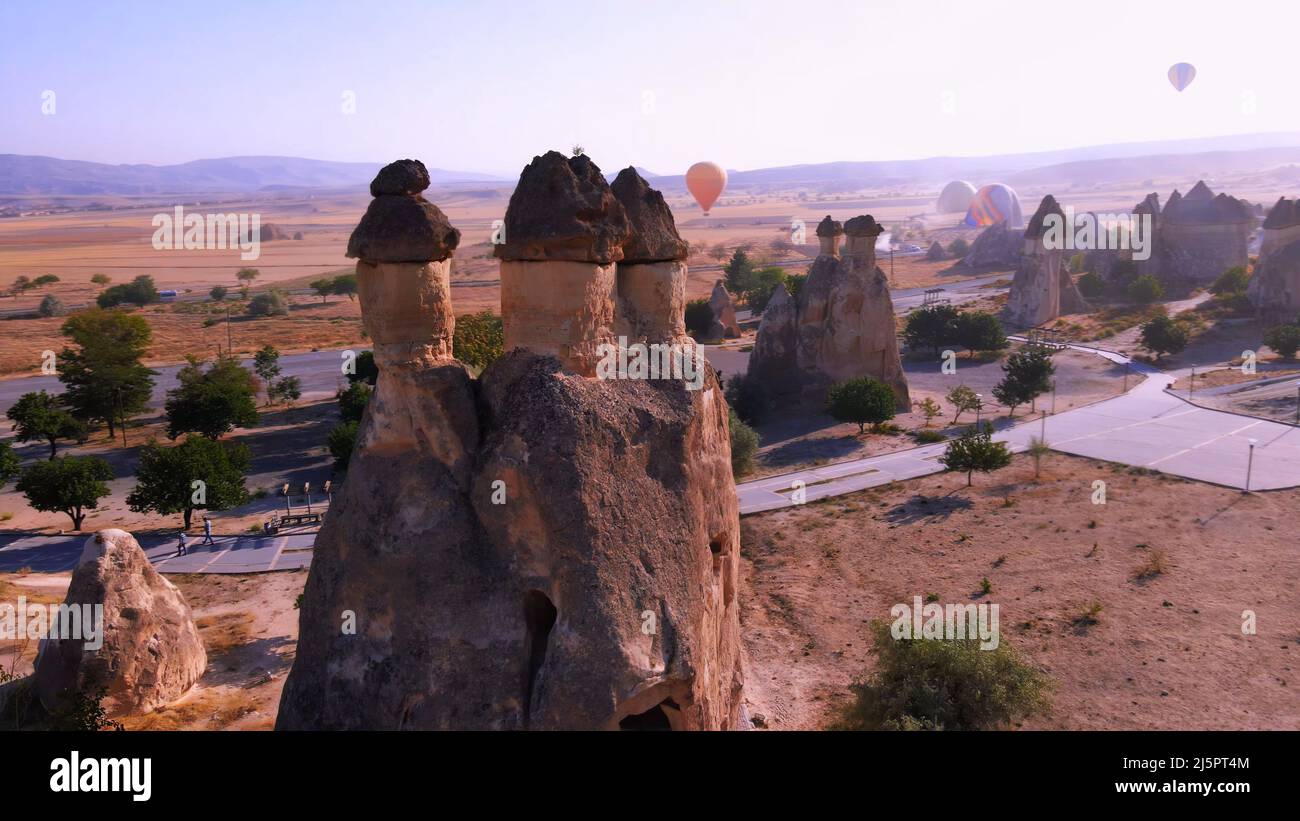 Fairy chimney rock formations in Cappadocia, Turkey Stock Photo - Alamy