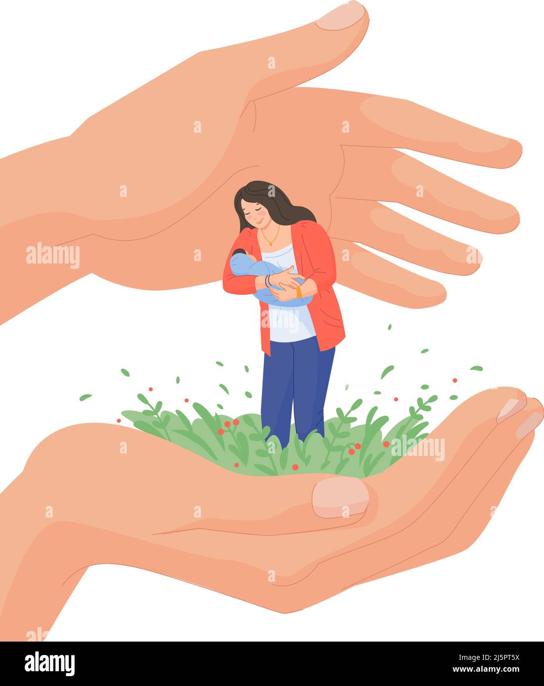 Support single mother. Human security, care birth baby, give society ...