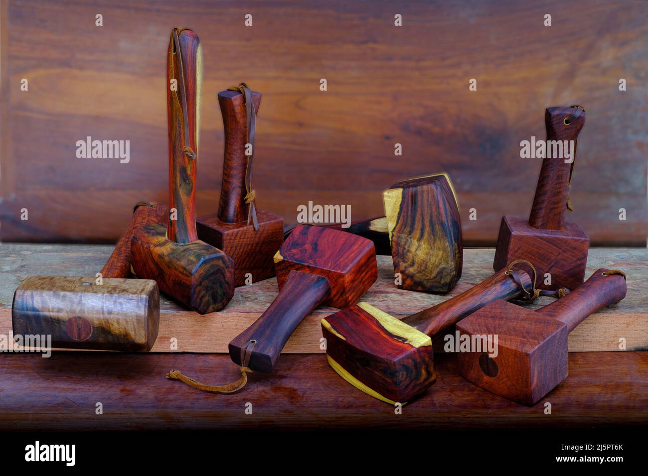 Set of mallet hammer wood made of rosewood tool handmade of Thailand ...