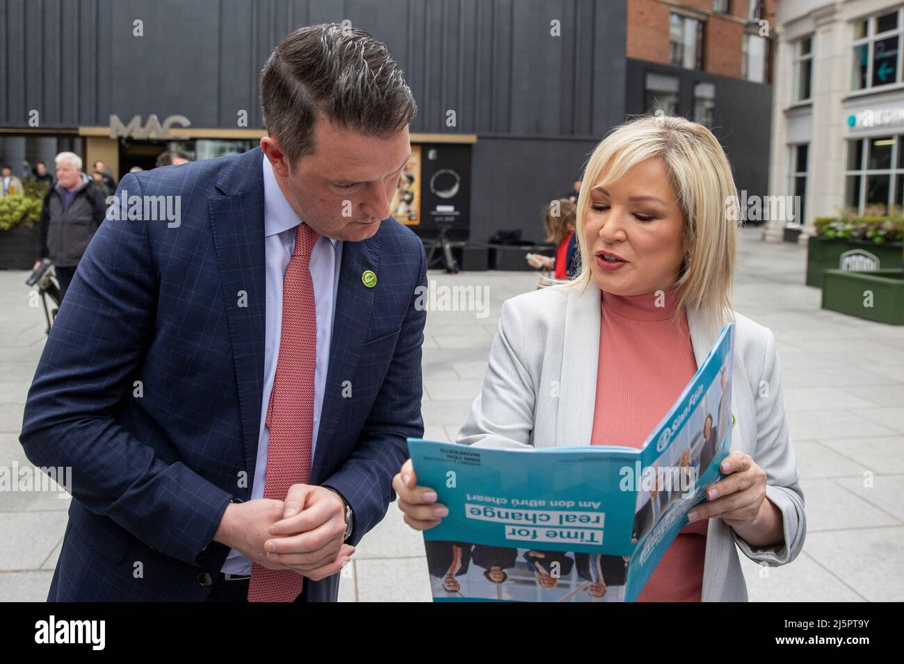 John Finucane MP (left) with Sinn Fein Vice-President Michelle O’Neill ...