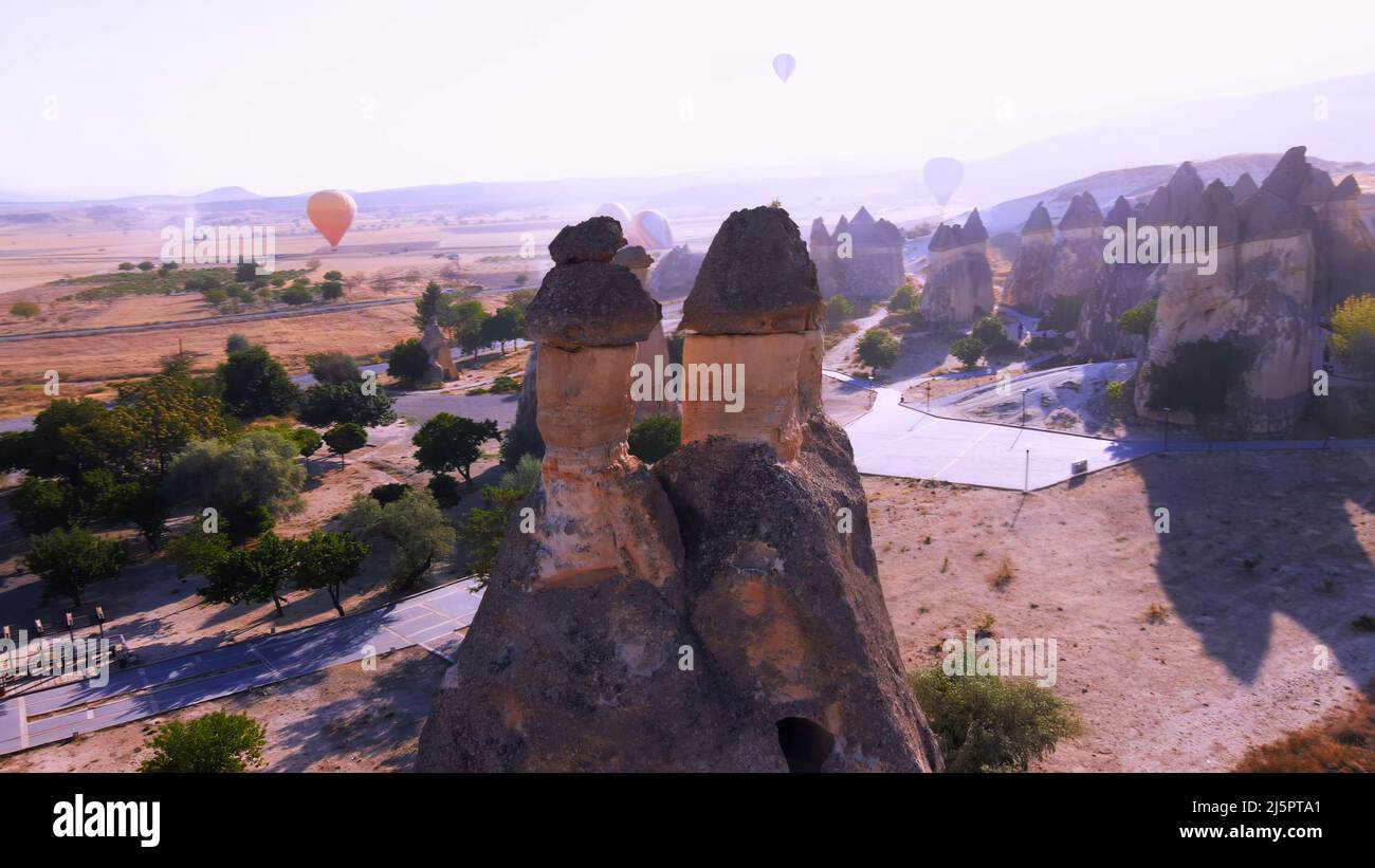 Fairy chimney rock formations in Cappadocia, Turkey Stock Photo - Alamy