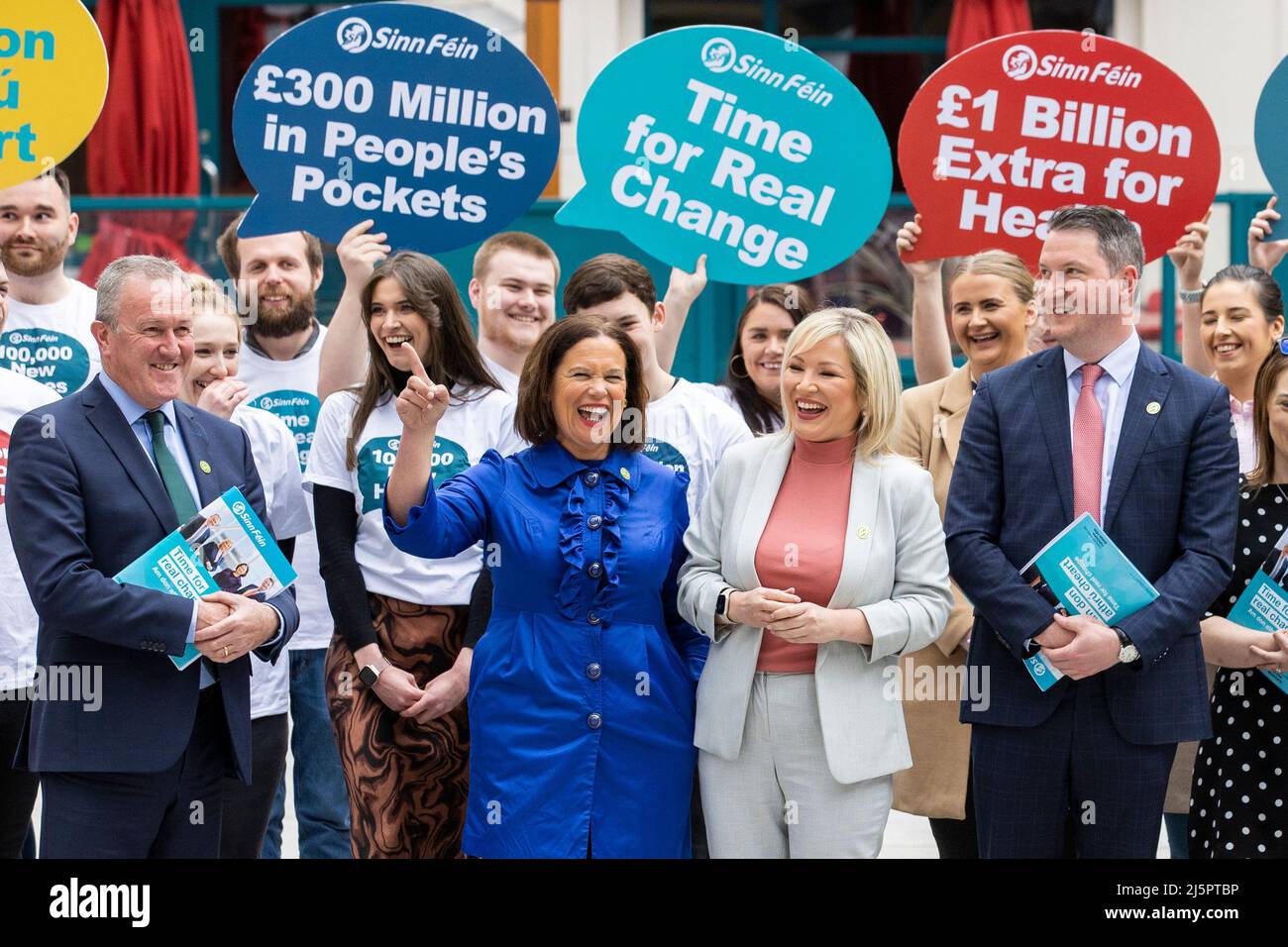 (from left at front row) Conor Murphy, Sinn Fein President Mary Lou ...
