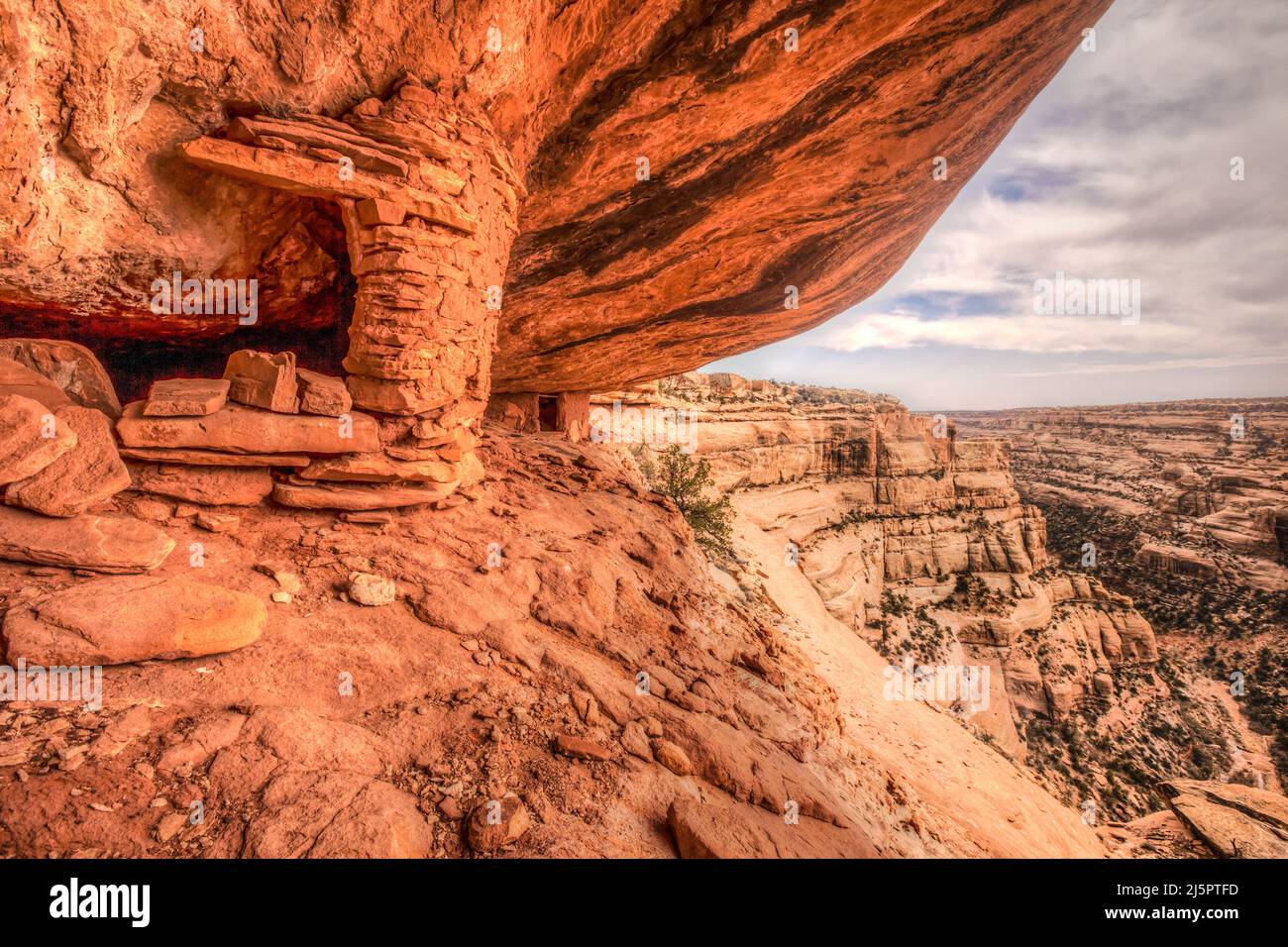 Small ruins on the upper level of the Two Kivas Ruin complex in the ...