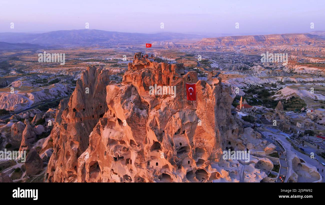 Aerial 4k top view of Cappadocia in Turkey Stock Photo - Alamy