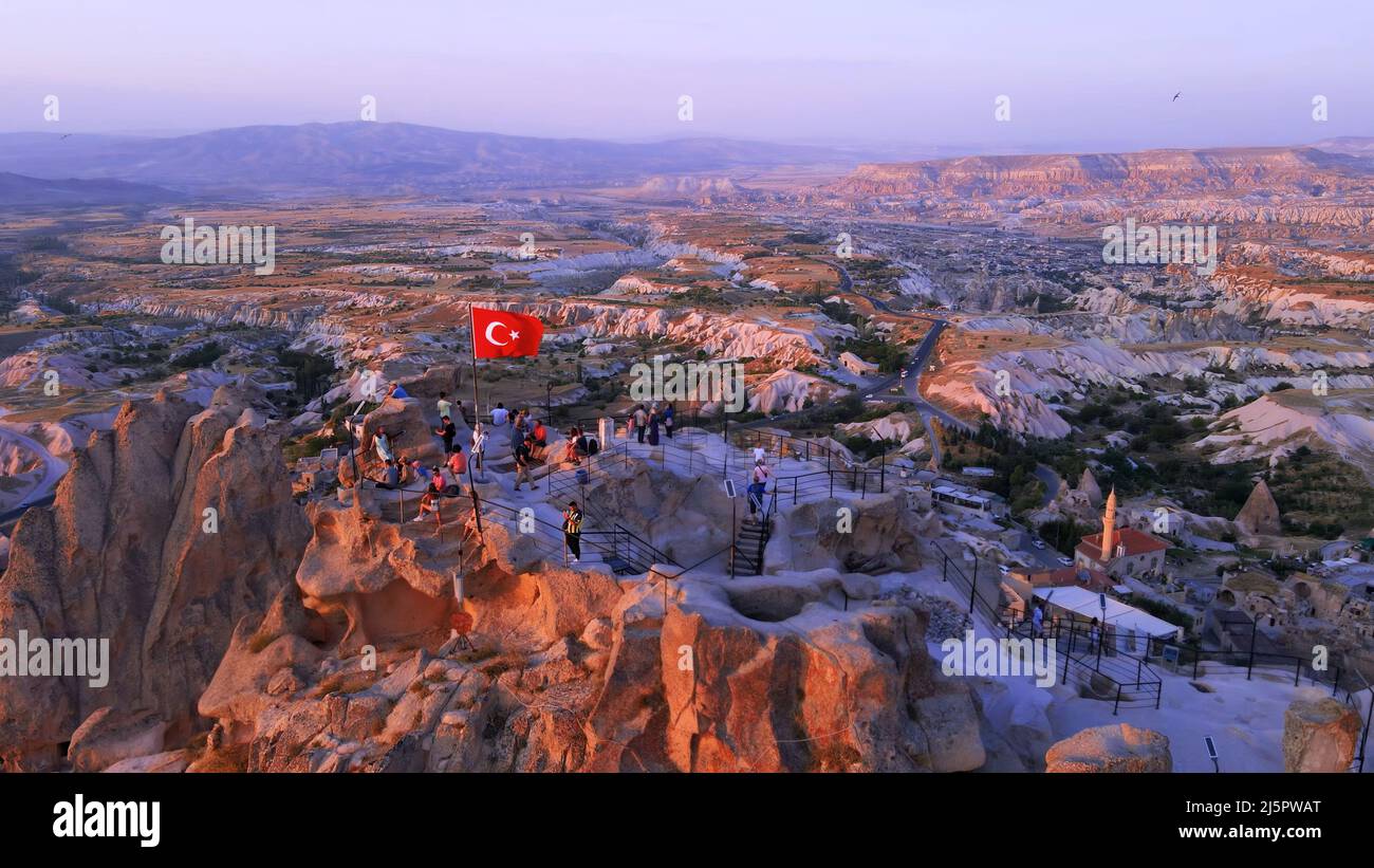 Aerial 4k top view of Cappadocia in Turkey Stock Photo - Alamy