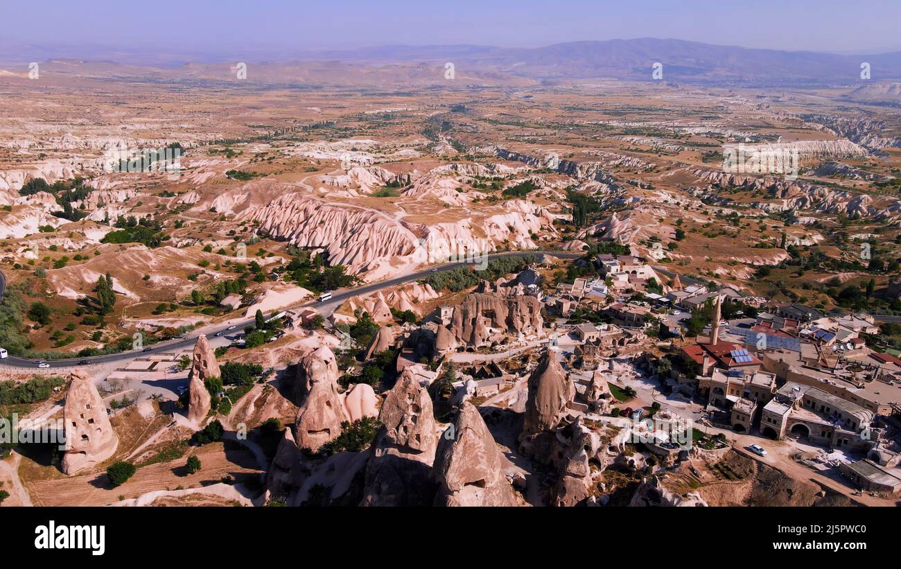Aerial 4k top view of Cappadocia in Turkey Stock Photo - Alamy