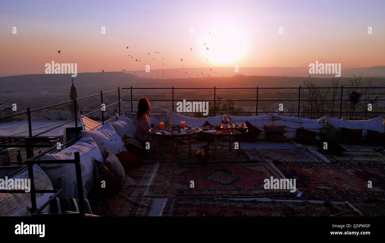 Aerial 4k top view of Cappadocia in Turkey Stock Photo - Alamy