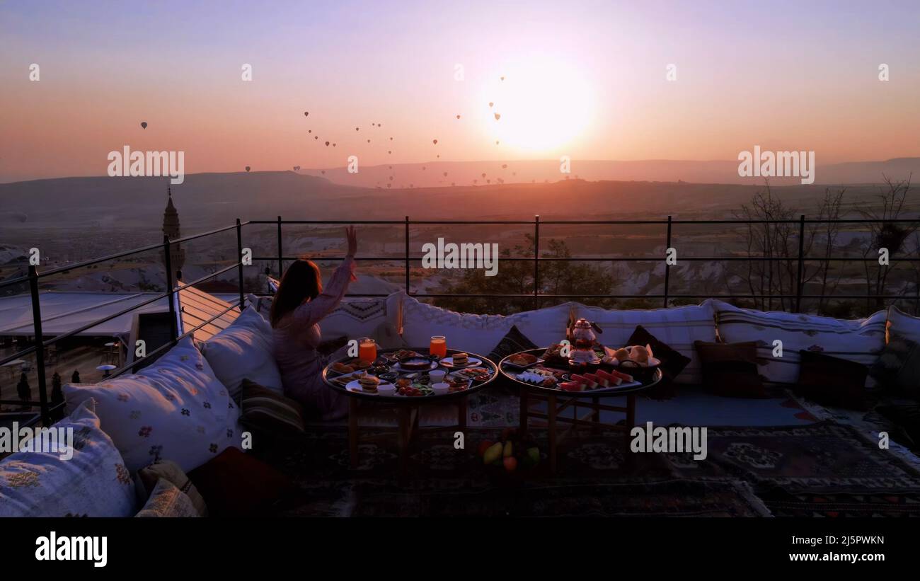 Aerial 4k top view of Cappadocia in Turkey Stock Photo - Alamy