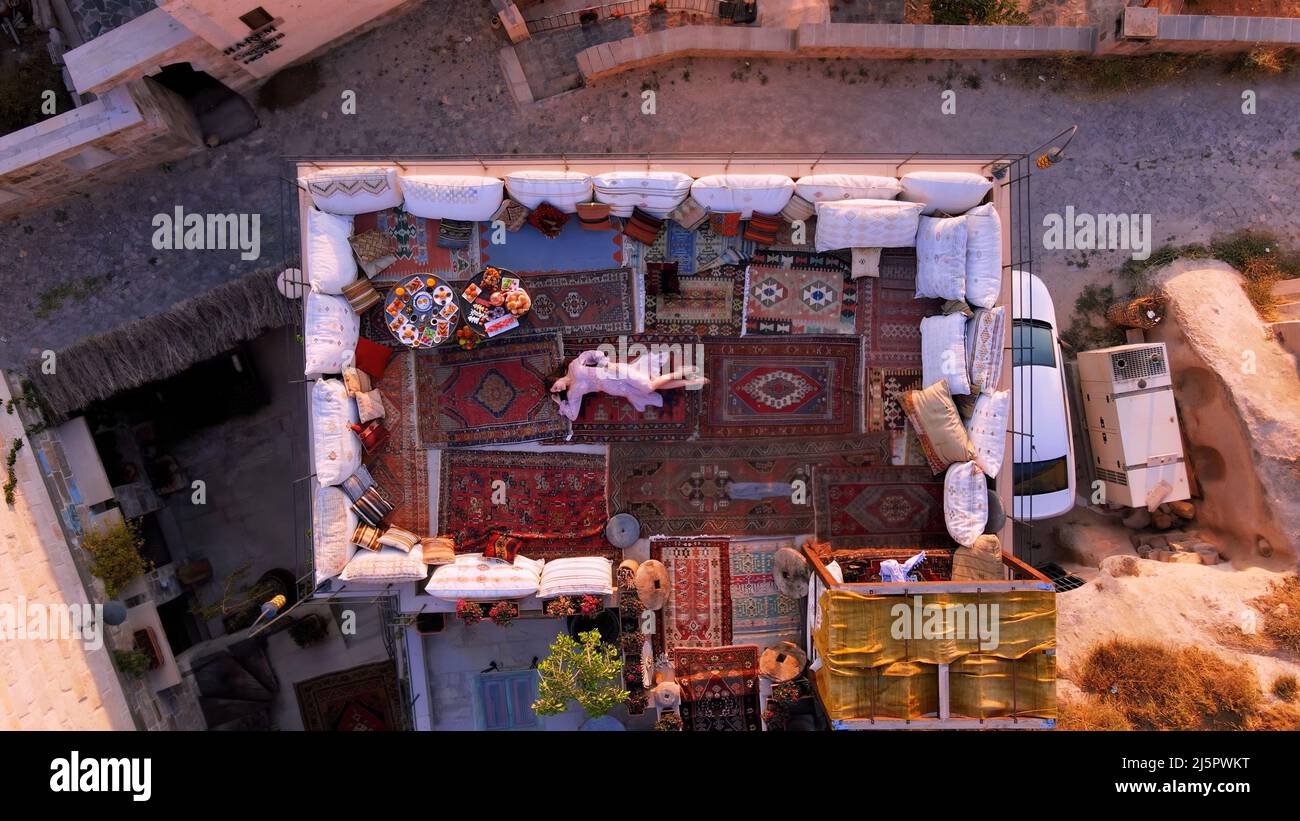 Aerial 4k top view of Cappadocia in Turkey Stock Photo - Alamy