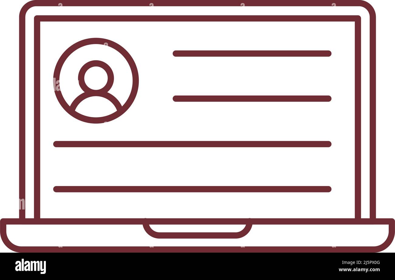 User account login, create and register vector icon. Laptop computer ...