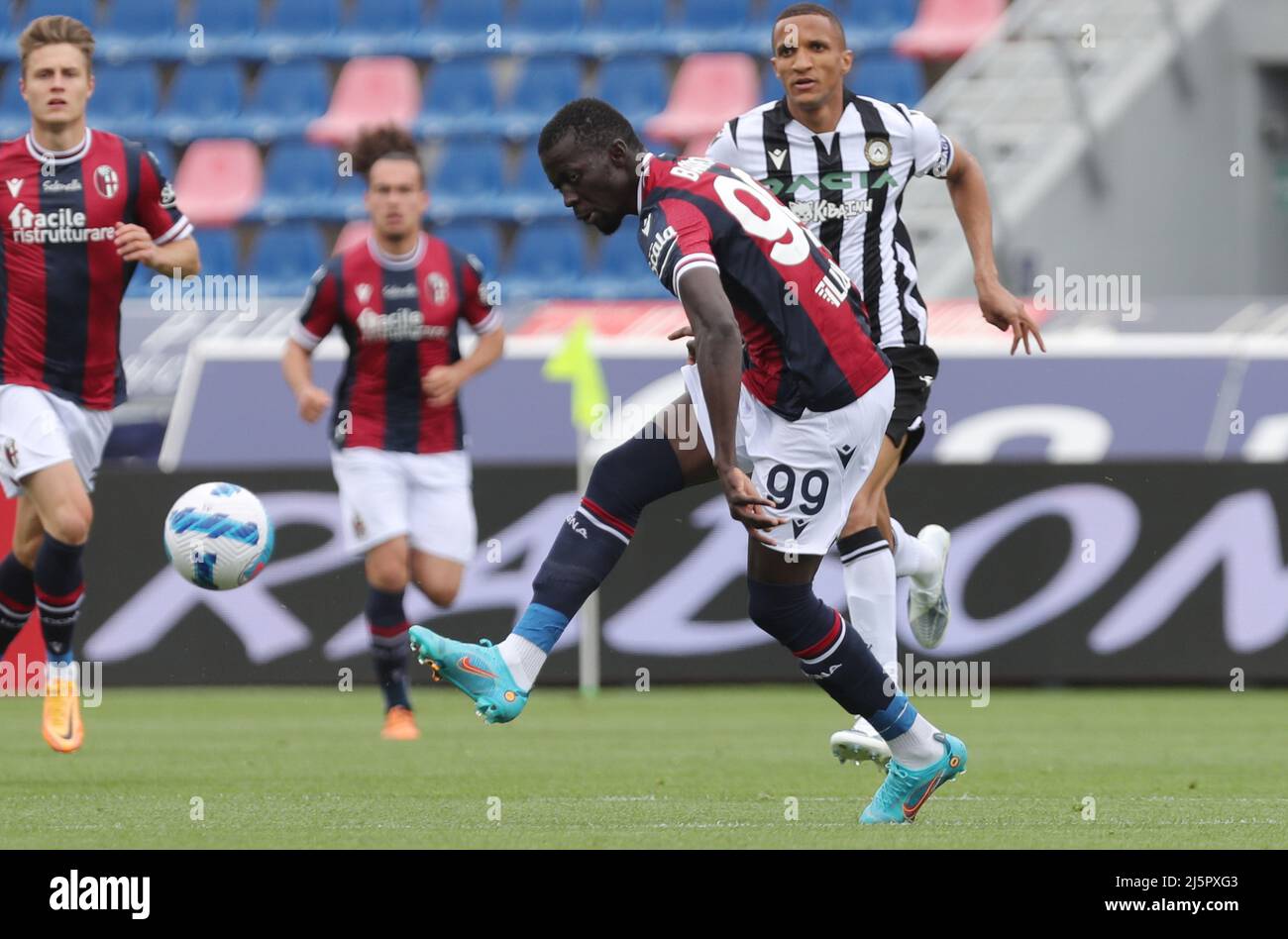 April 24, 2022, Bologna, Italy: Musa Barrow (Bologna F.C.) during the ...