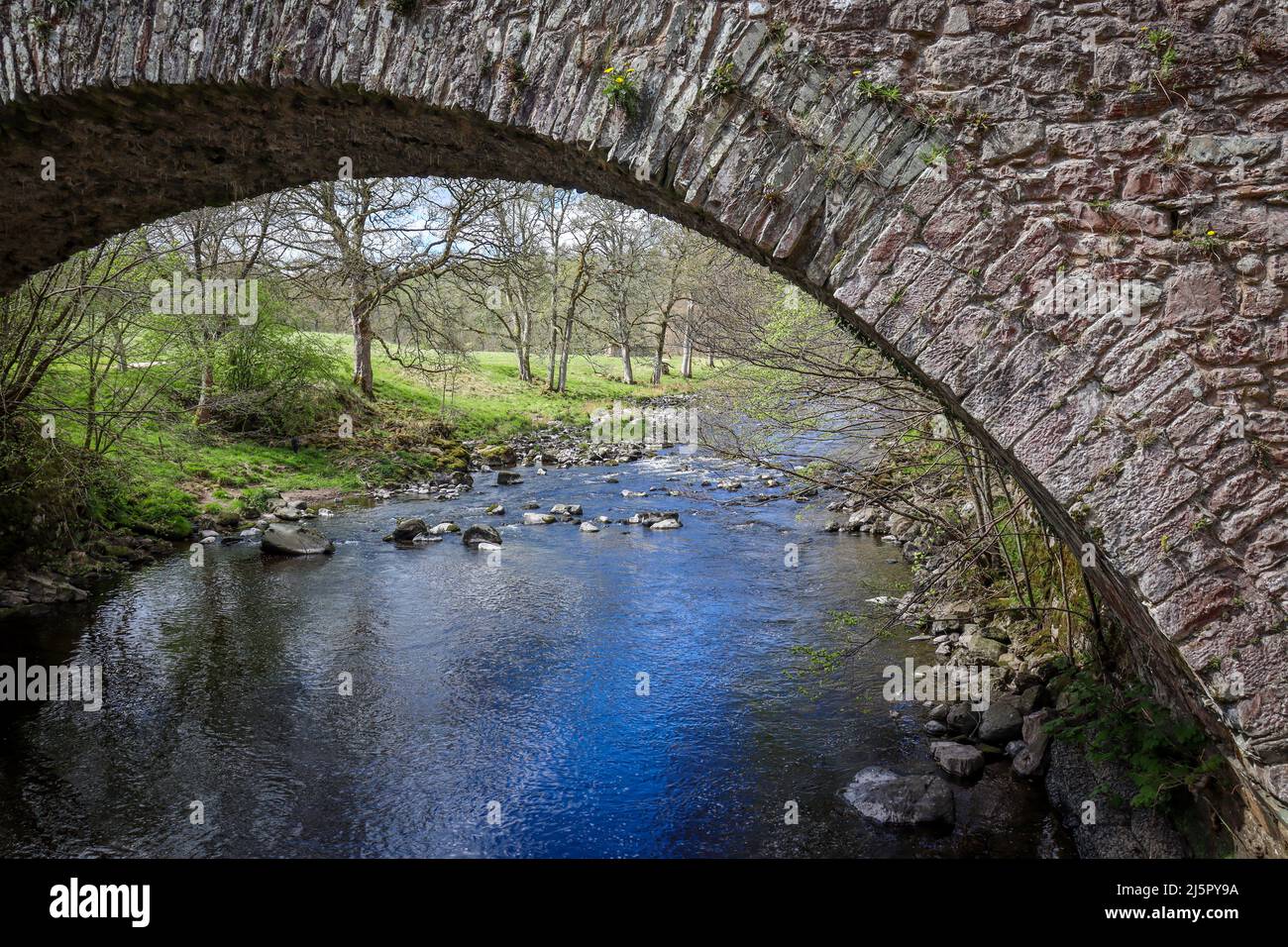 River Lowther running under a stone bridge Stock Photo - Alamy