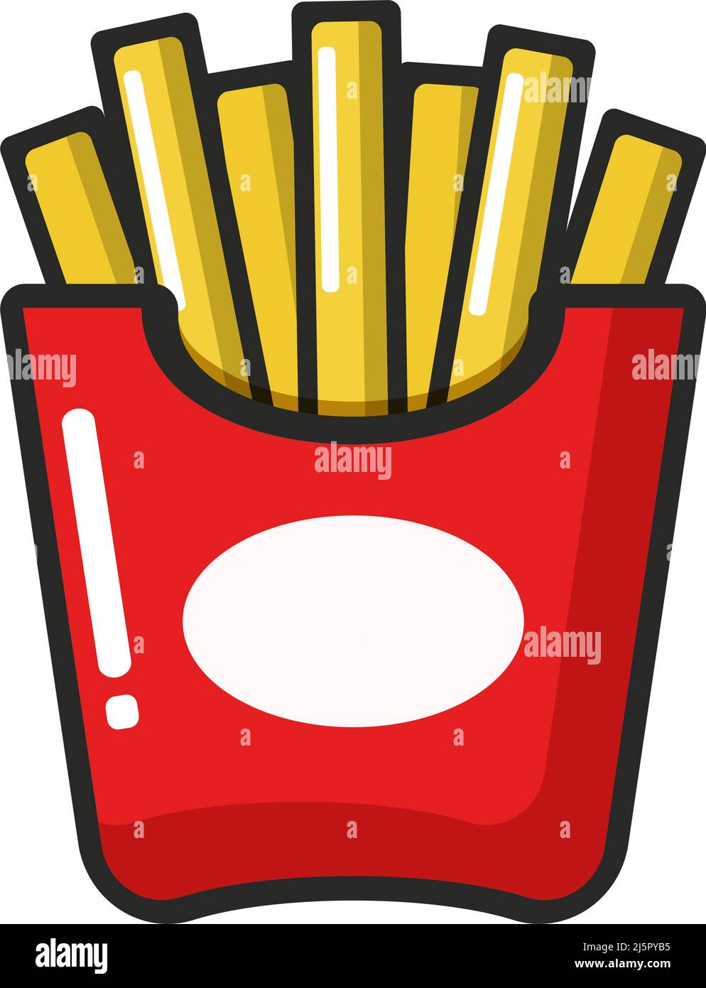 vector . Design element logo, ad and menu. Potato fries in fed carton ...
