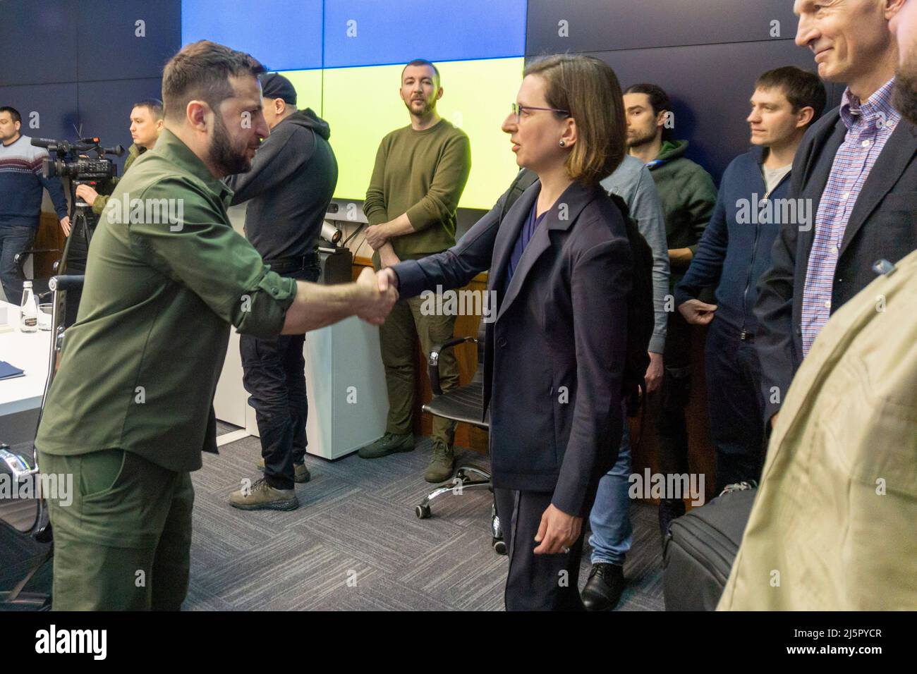 Kyiv, Ukraine. 24th Apr, 2022. Ukrainian President Volodymyr Zelenskyy ...