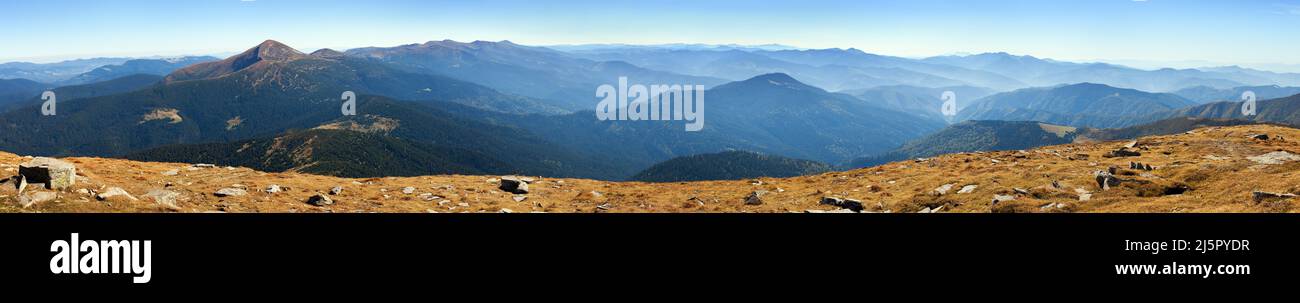 Panoramic view of Mount Hoverla or Goverla, Ukraine Carpathian ...
