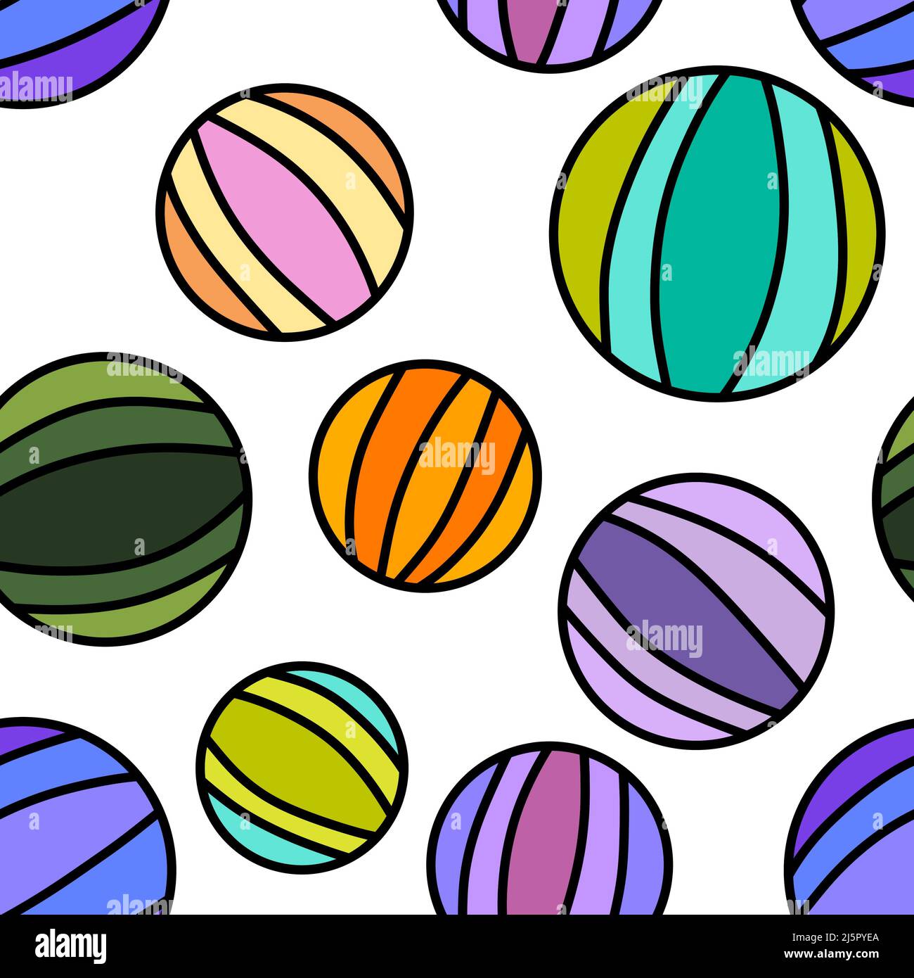 Kids seamless summer beach ball pattern for fabrics and packaging and ...