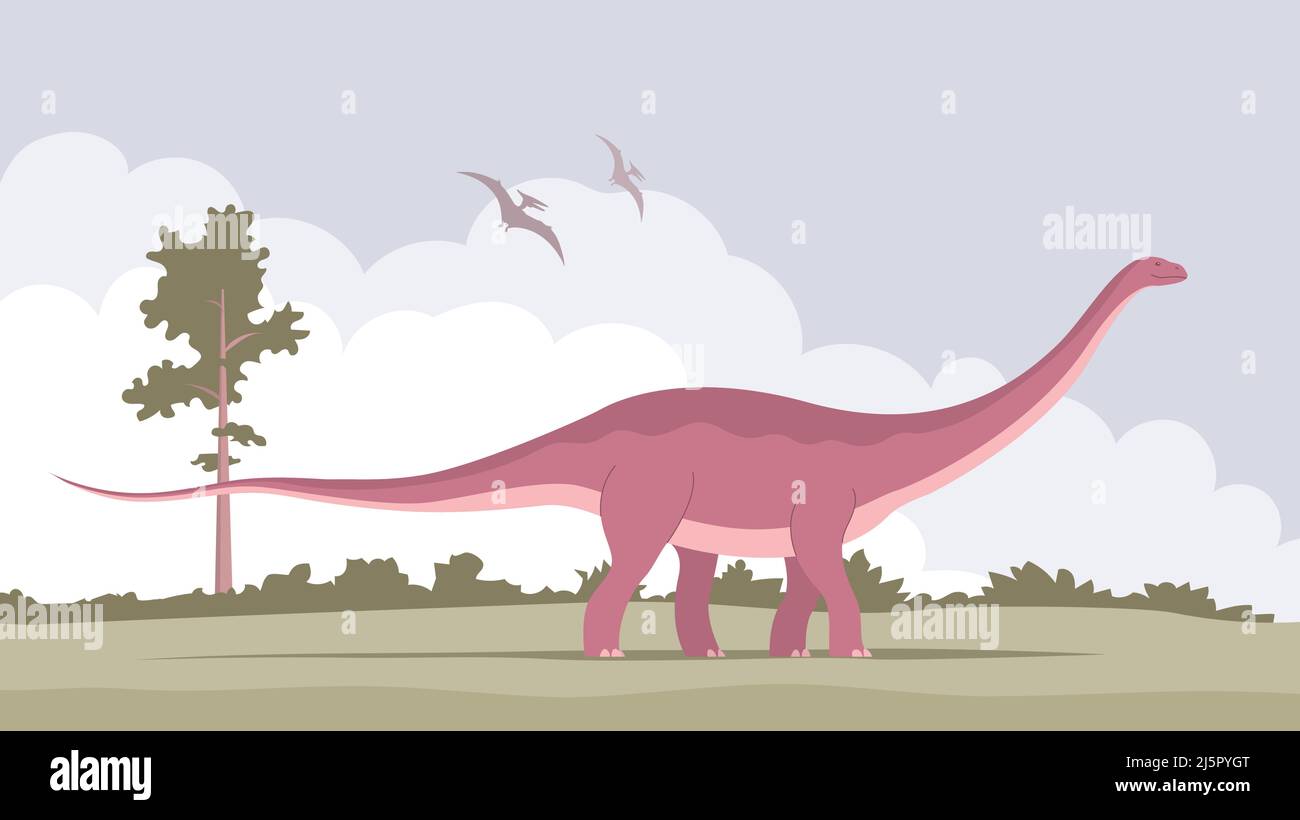 Big brontosaurus with a long neck. Ancient pangolin apatosaurus ...