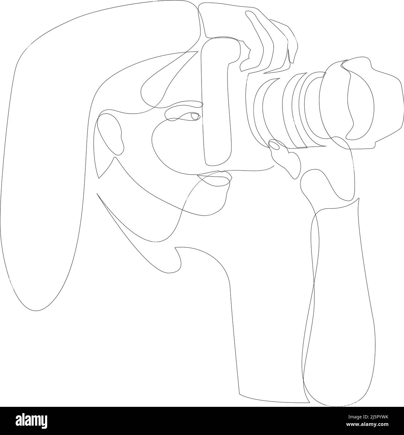 One continuous single drawing line art flat doodle photo, girl, young ...