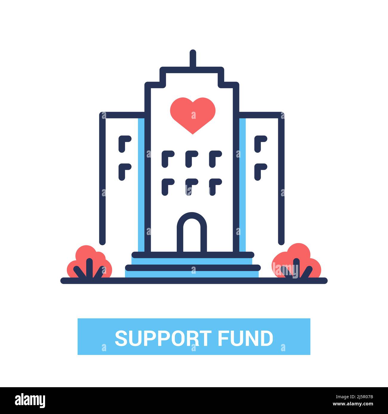 Support fund - vector line design single isolated icon Stock Vector ...