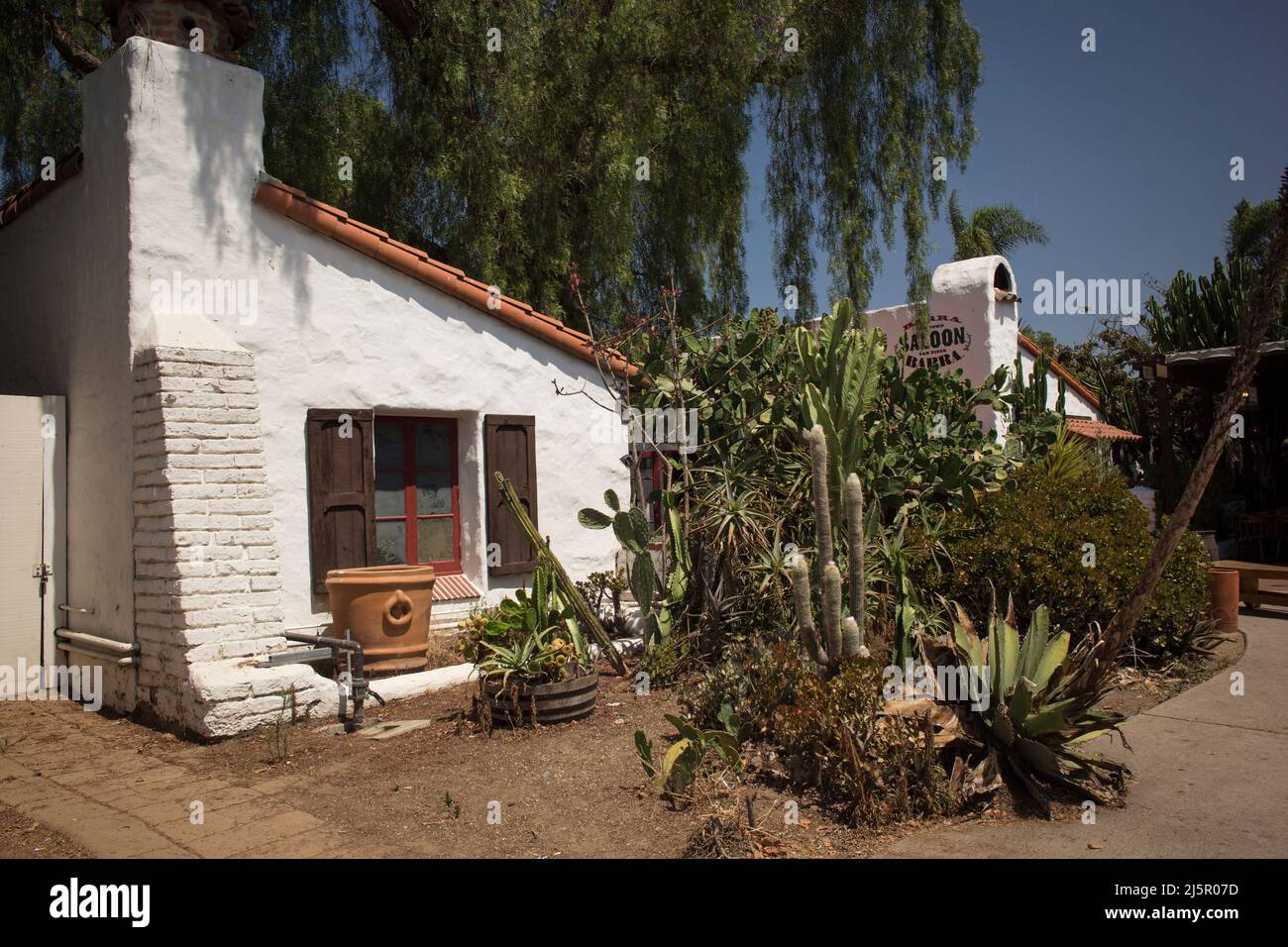 Mexican style whitewashed rustic house and garden in Old Town San Diego ...