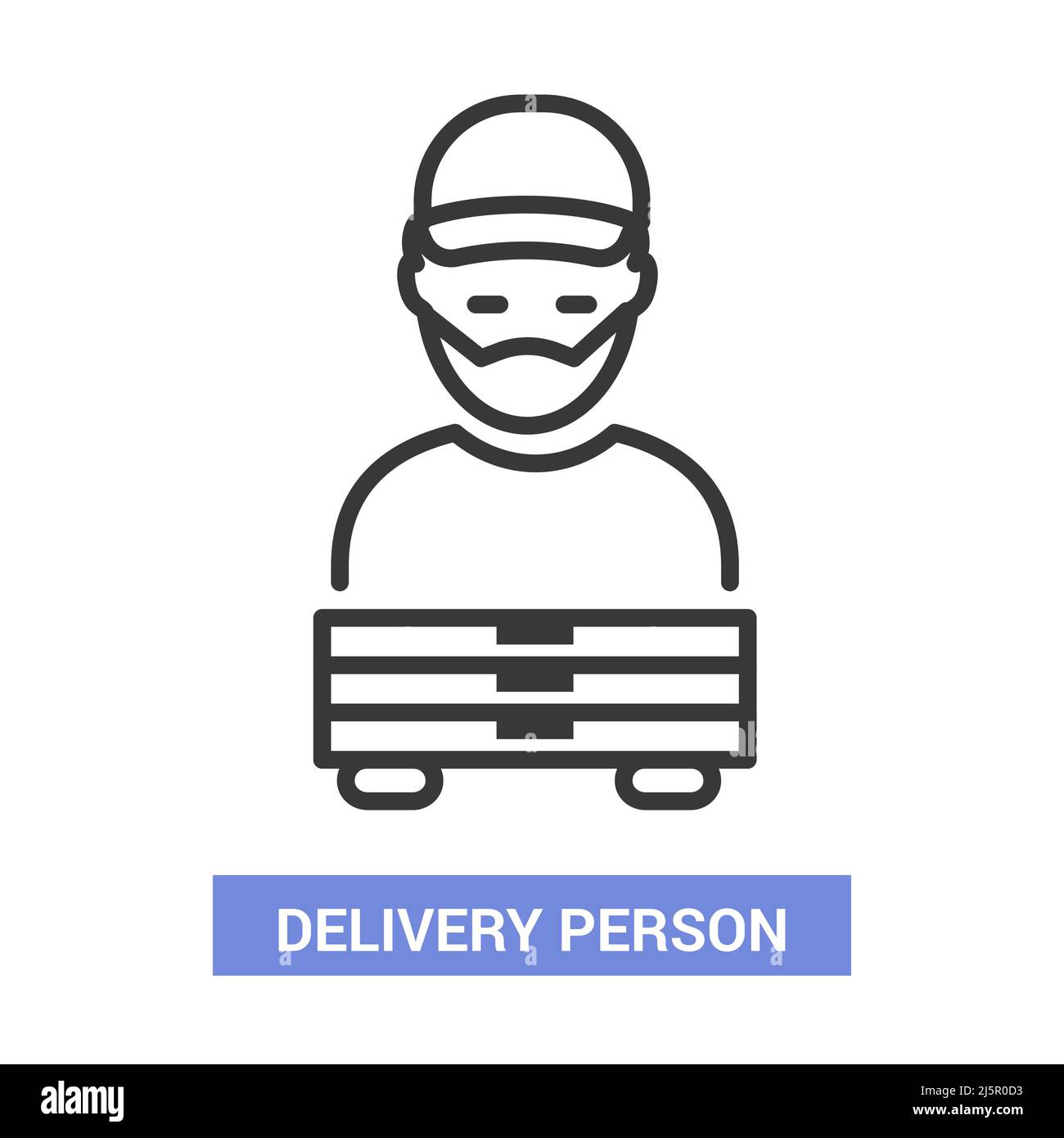 Delivery person - vector line design single isolated icon Stock Vector ...