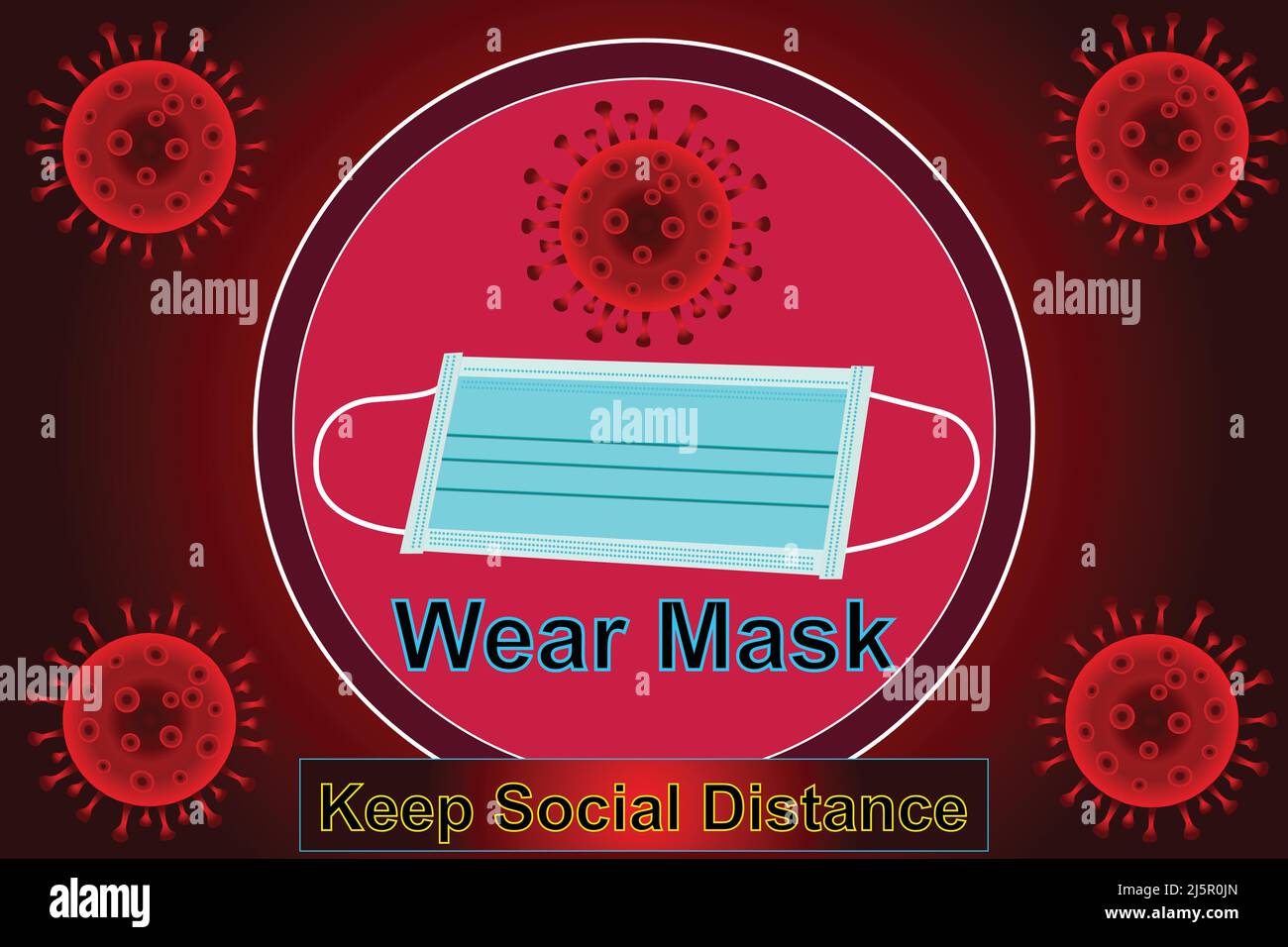 corona virus Wear a mask. and social distance. text content template ...