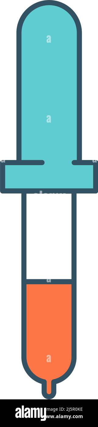 Vector lab dropper pipette icon. Medical eyedropper symbol isolated on ...