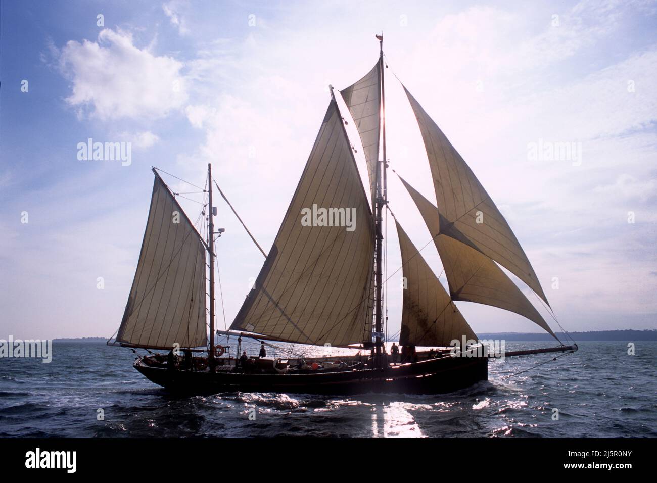 wooden gaff rigged ketch Leader Stock Photo - Alamy