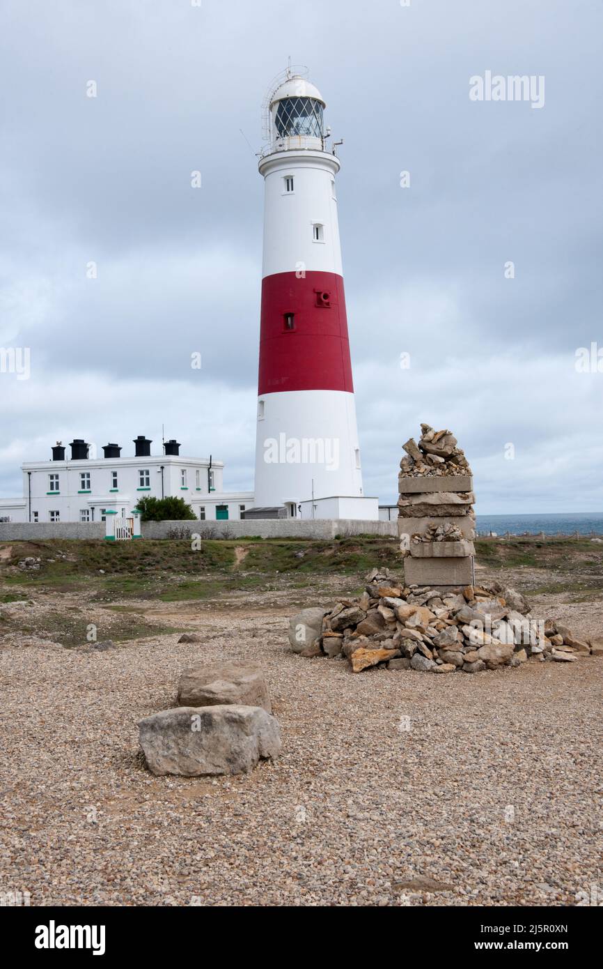 Portland Bill lighthouse on the Isle of Portland in Dorset England UK ...