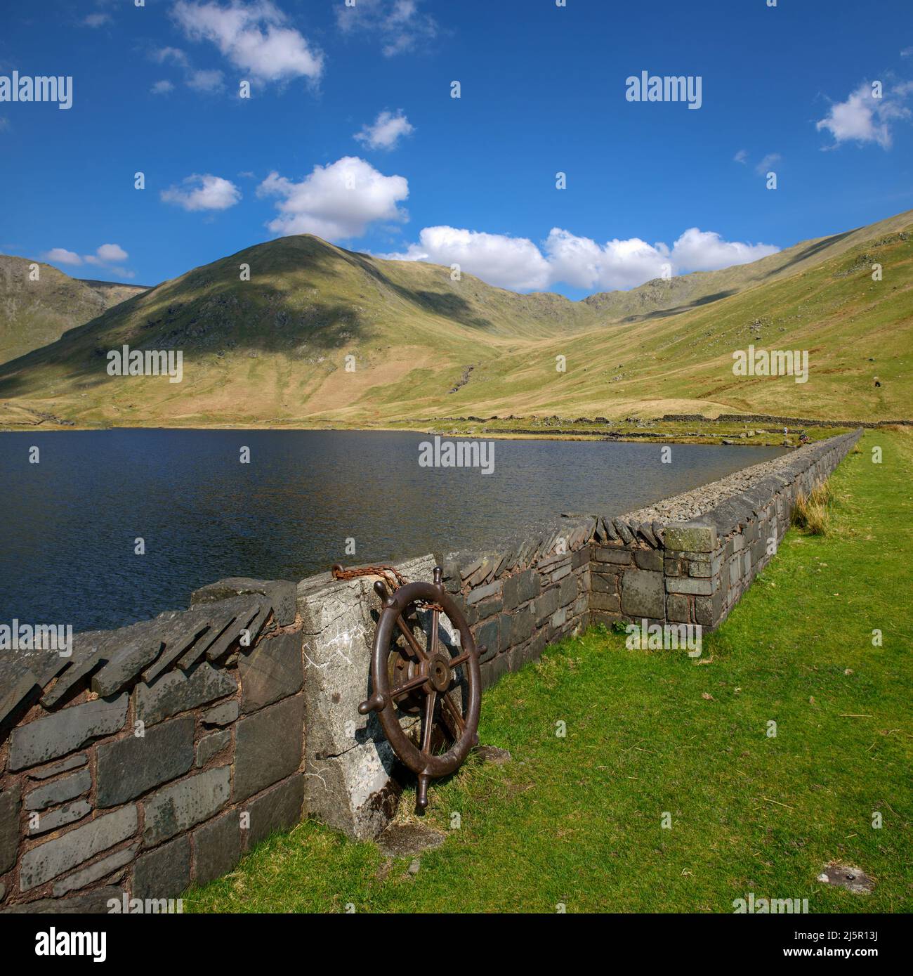 Kentmere reservoir from the dam, Kentmere in the Eastern fells of ...