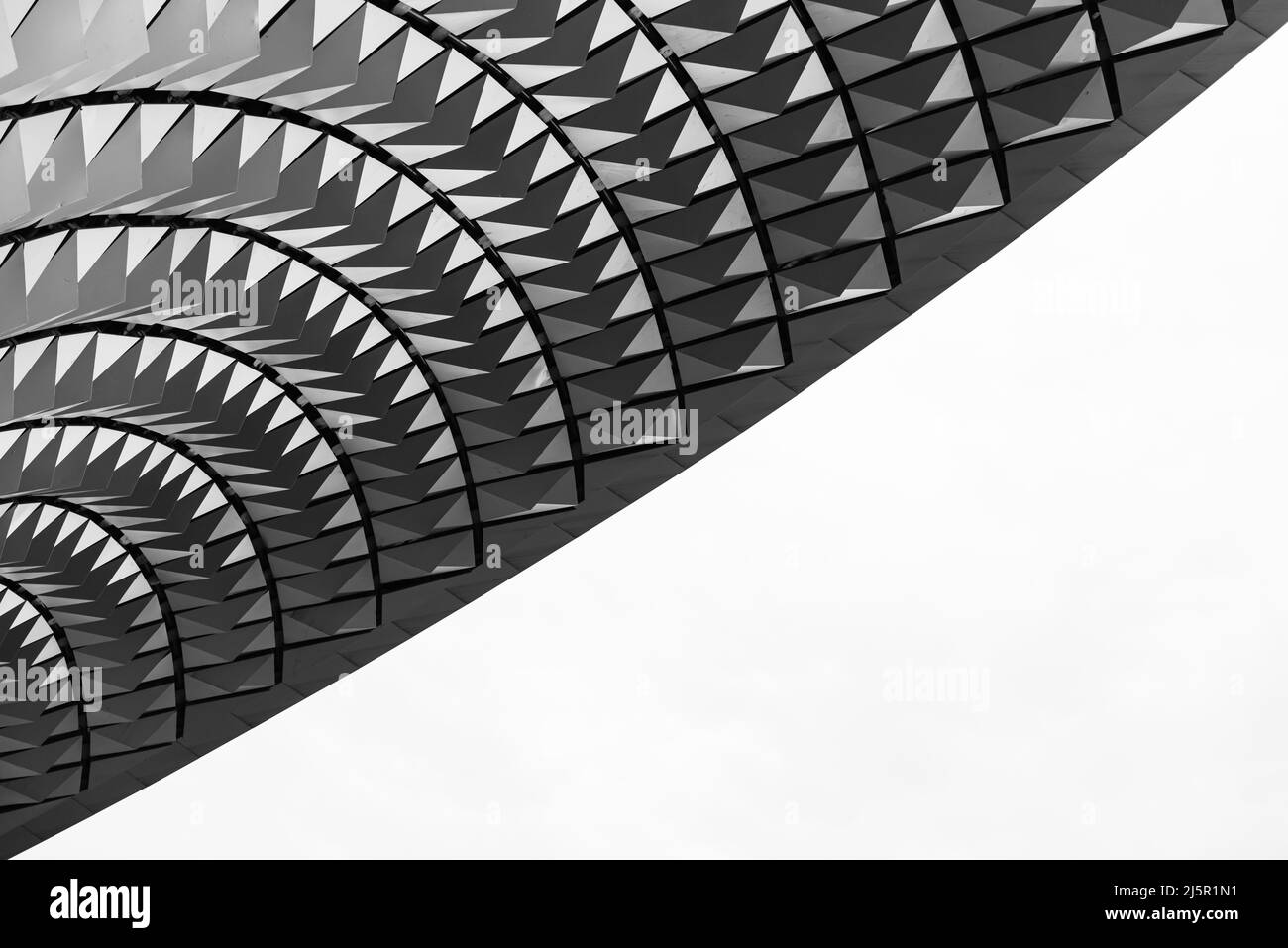 A close-up abstract details of a modern architecture with light and ...