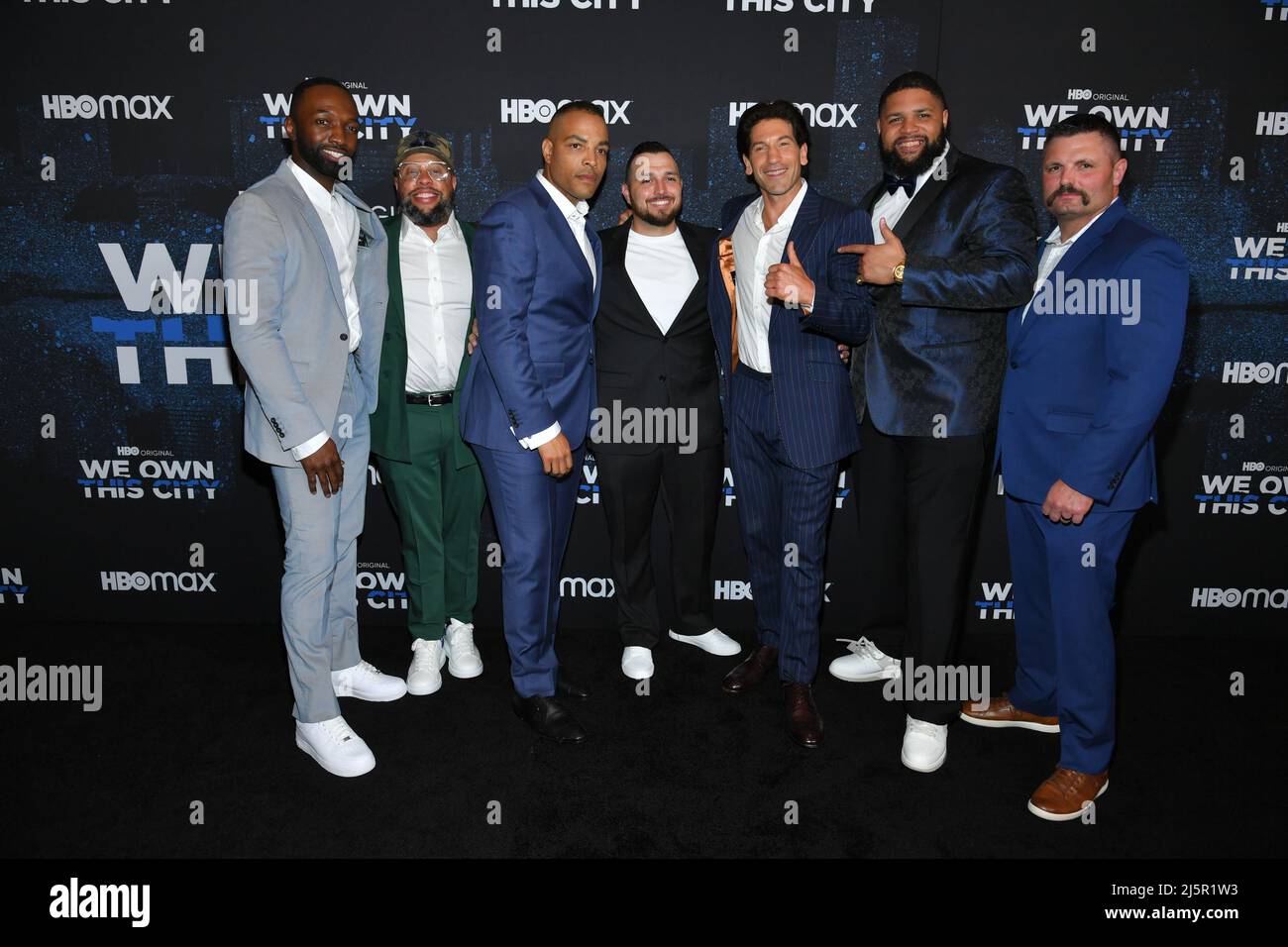 Jamie Hector, Reinaldo Marcus Green, Jon Bernthal and cast Stock Photo ...