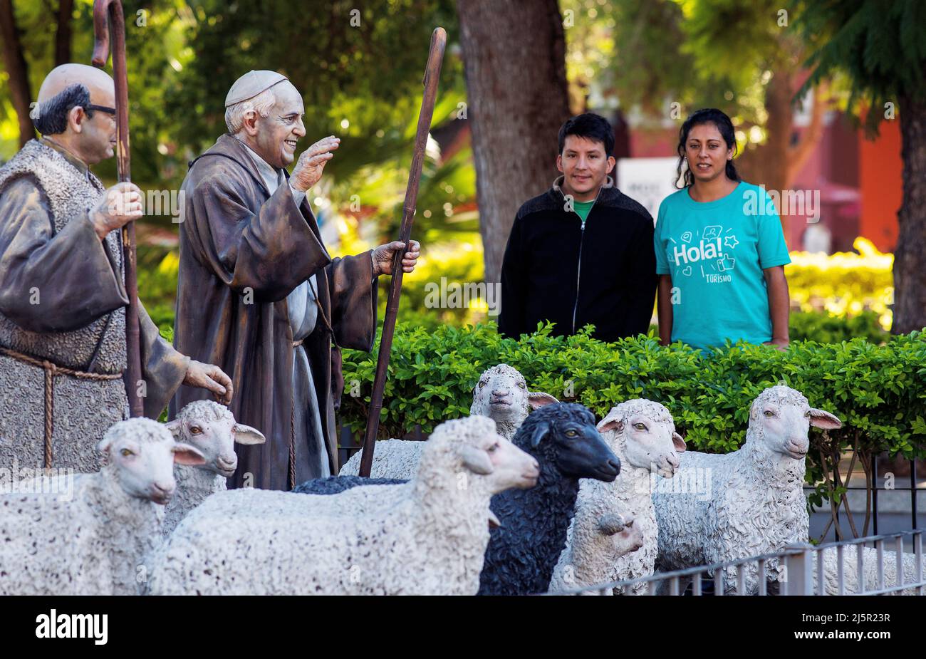 Argentina, La Rioja - in the city centre a display of statues from ...
