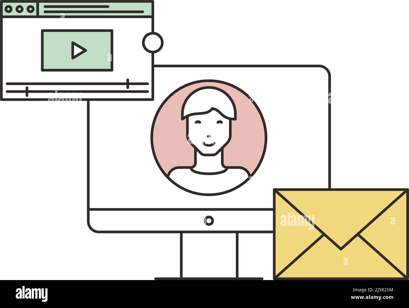 Business training vector. Online coaching icon. Flat coach avatar on ...