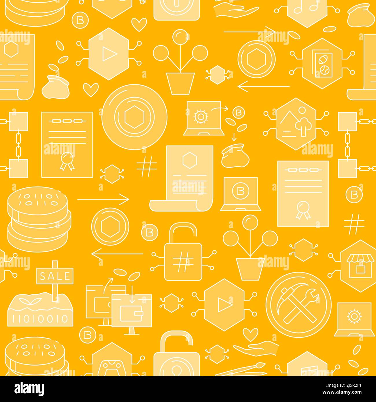 Non fungible token concept seamless pattern. Digital tokens and money ...