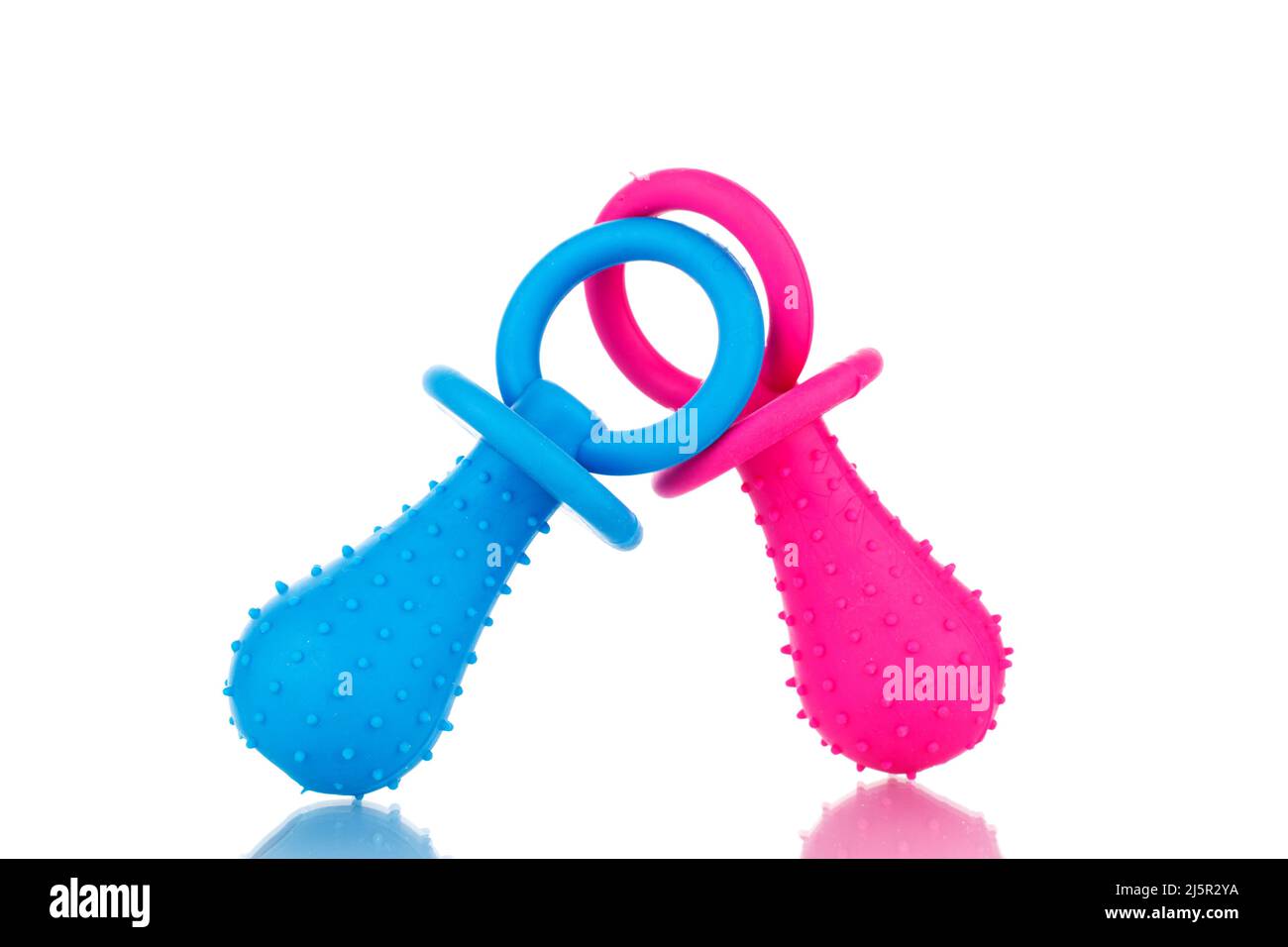 Two rubber toys for dogs, macro, isolated on a white background Stock ...