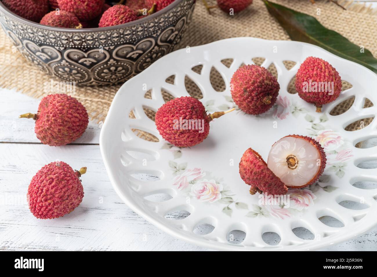 Lychees plate hi-res stock photography and images - Alamy