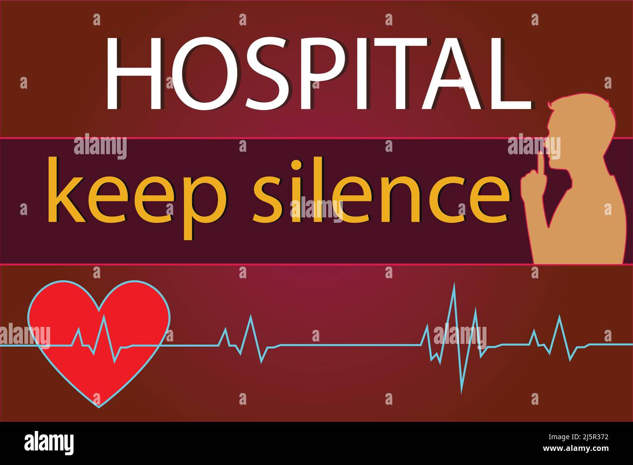 hospital keep silence. with gradient background Stock Vector Image ...