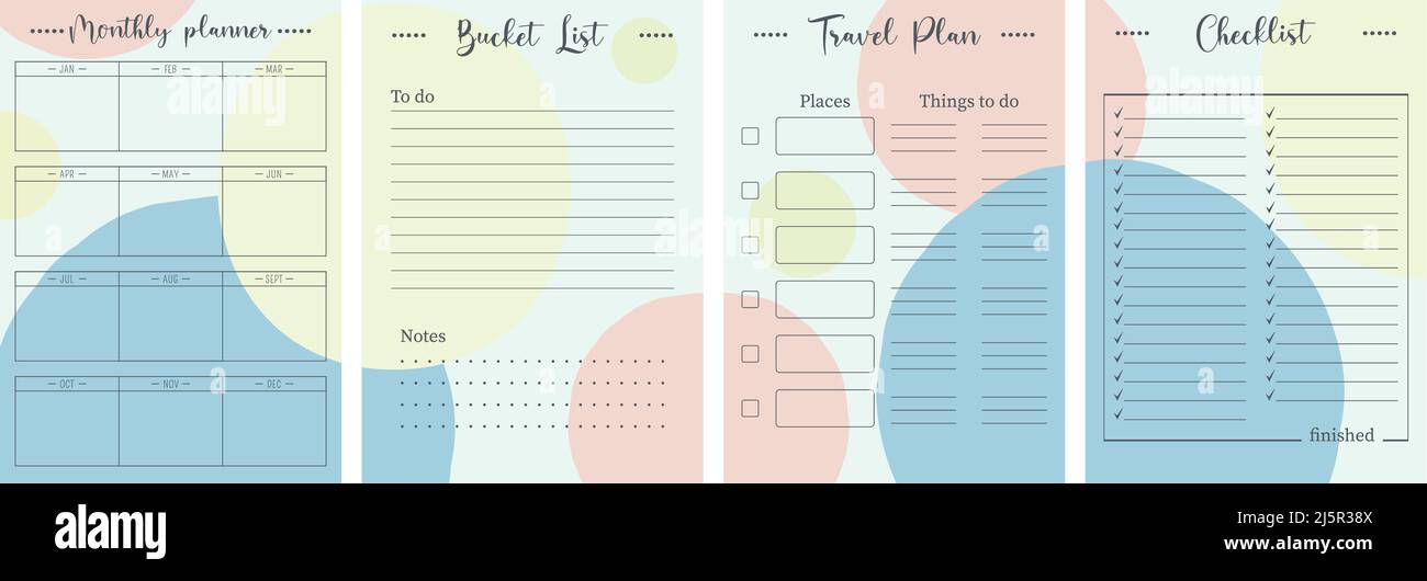 Set of minimalist planners. Daily, weekly planner Stock Vector Image ... Set of minimalist planners. Daily, weekly planner Stock Vector Image ...