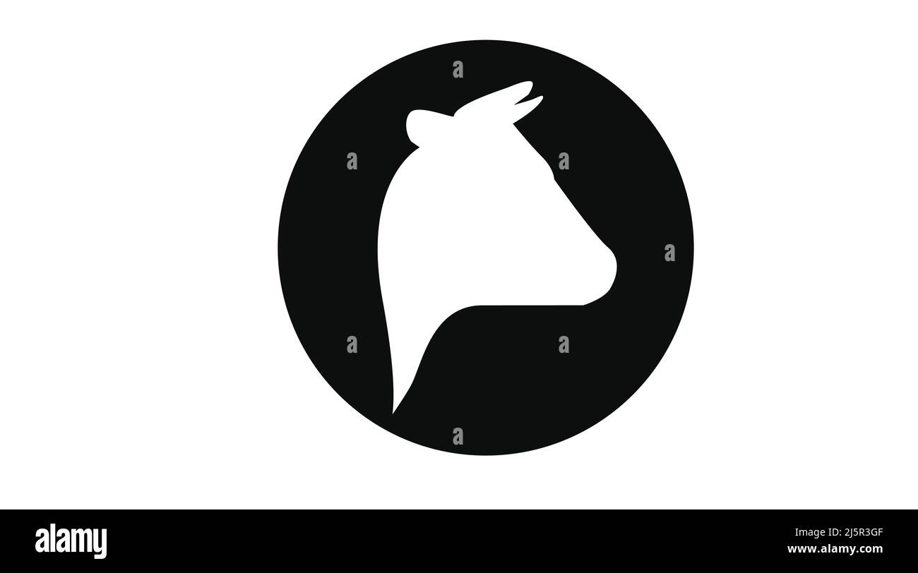 Cow Icon. Vector isolated black and white illustration of a cow in a ...