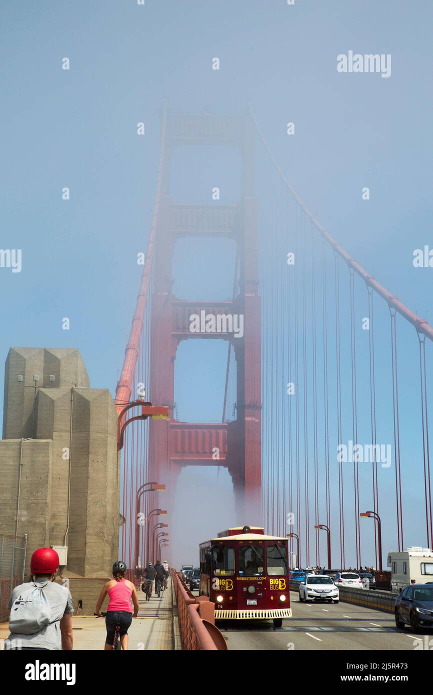 USA, San Fransisco - The Golden Gate Bridge is a suspension bridge ...
